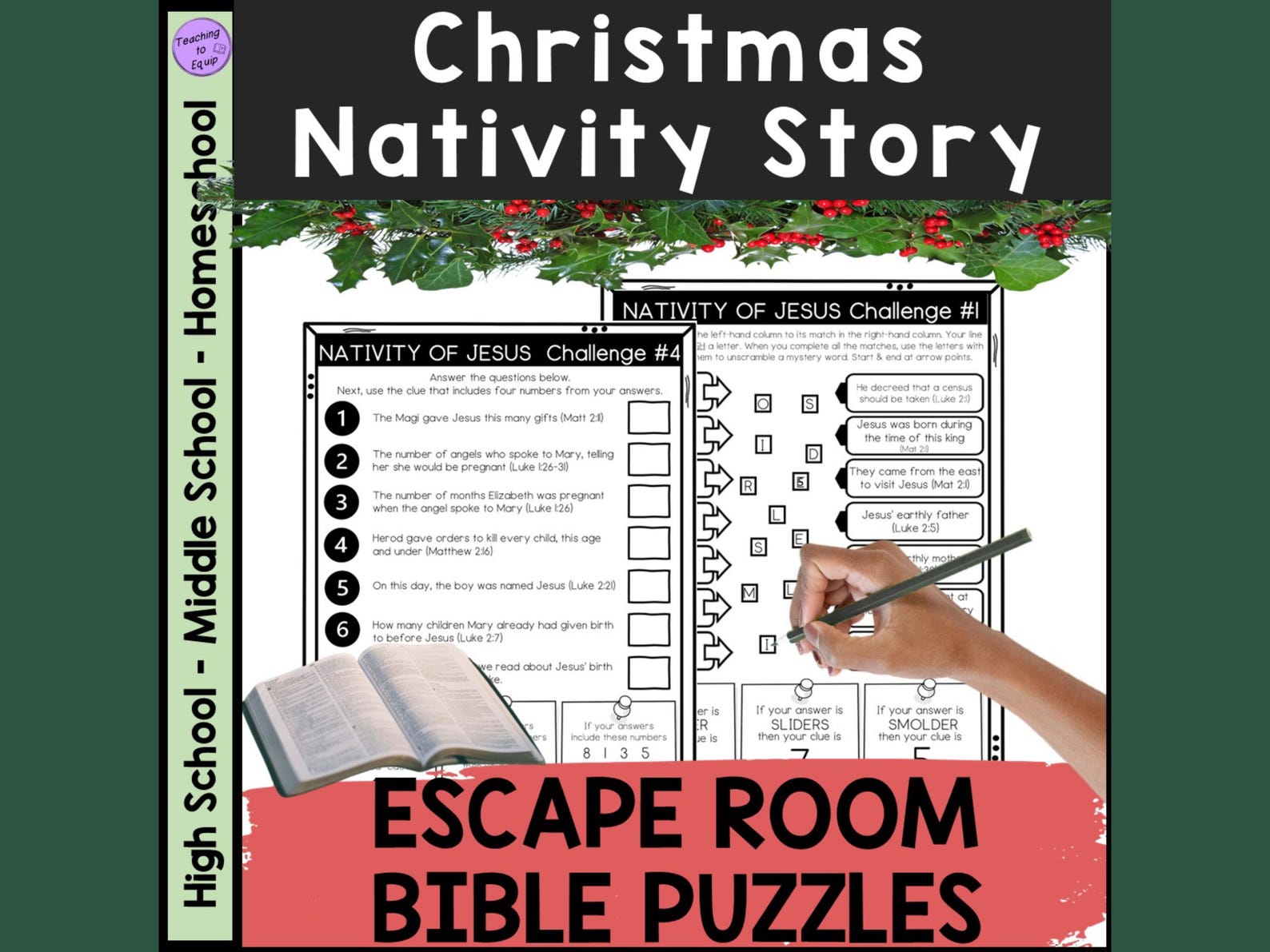 Christmas Bible Jesus Birth Nativity Christian Escape Room Advent ...