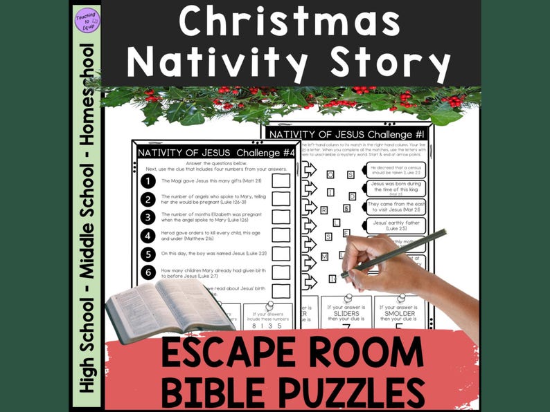 Christmas Bible Jesus Birth Nativity Christian Escape Room Advent ...