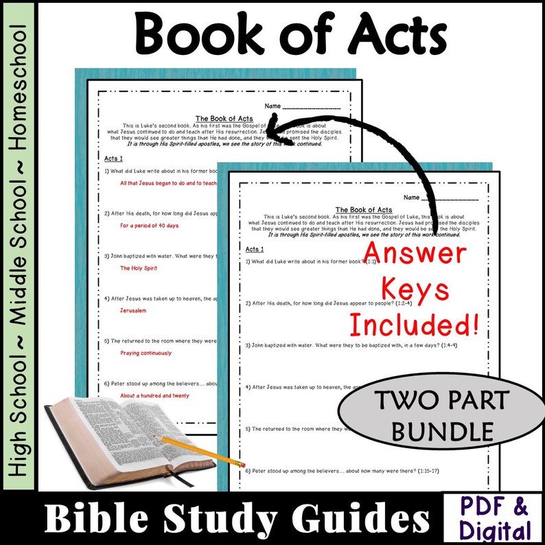 Book of Acts Bible Study Questions (2-part) - Etsy