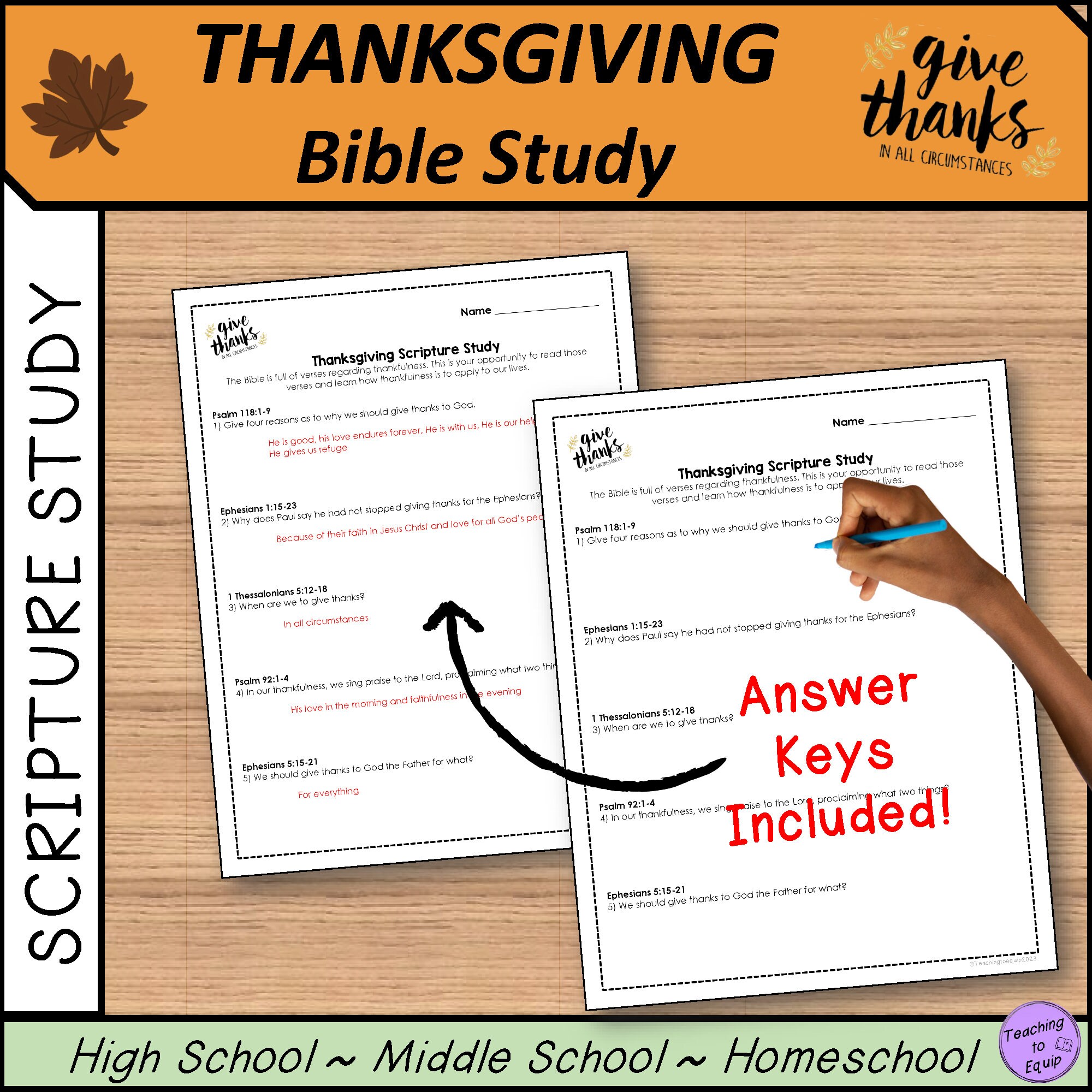 Thankfulness Bible Scripture Study Thanksgiving Worksheet Activity - Etsy
