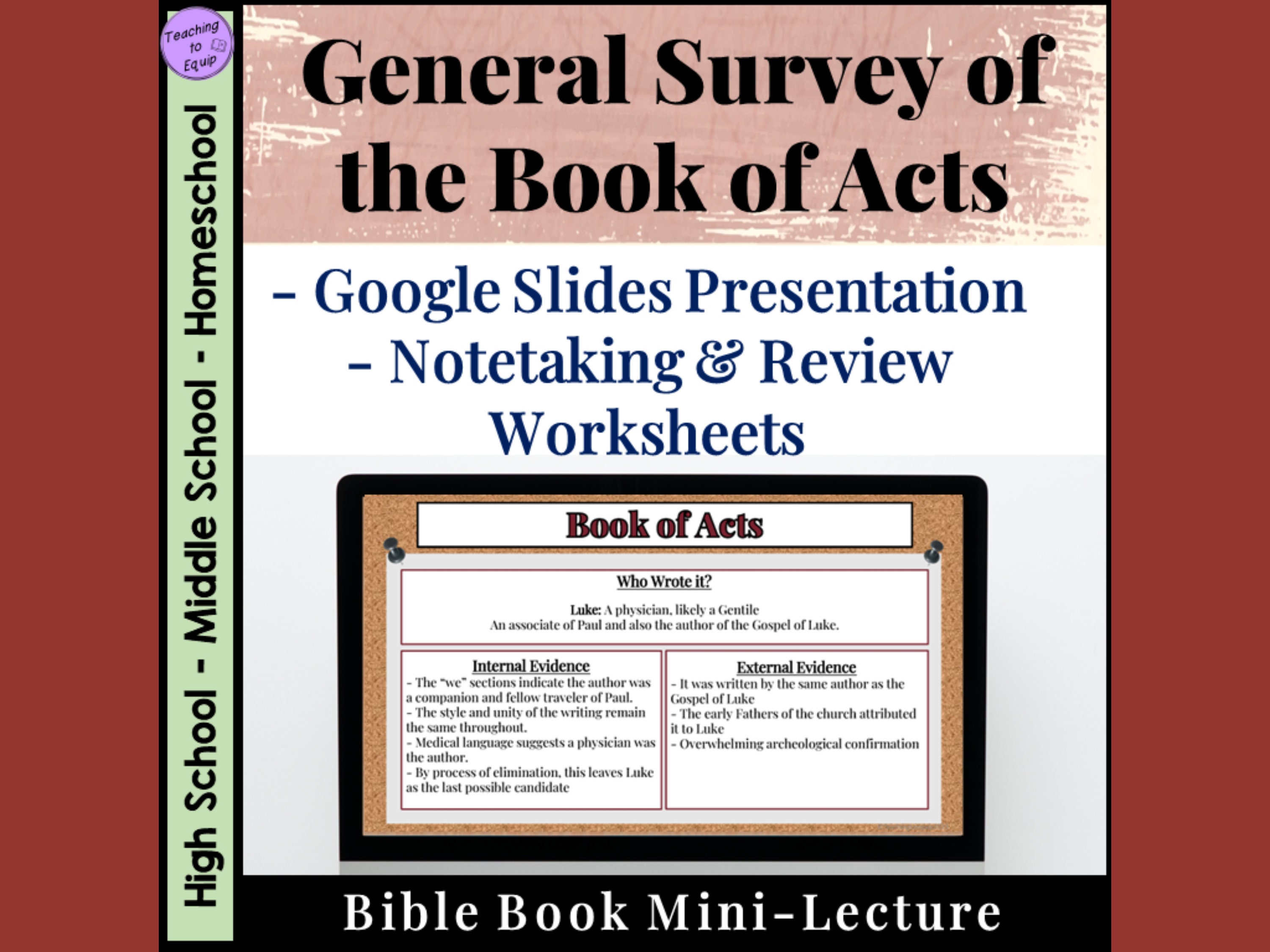 Acts Bible Book Overview Presentation With Notes and Review - Etsy