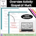 Summary of the Gospel of Mark Bible Activity Worksheets - Etsy