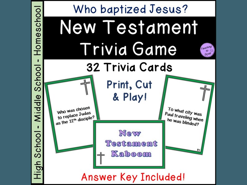 New Testament Stories of the Bible Trivia Game - Etsy