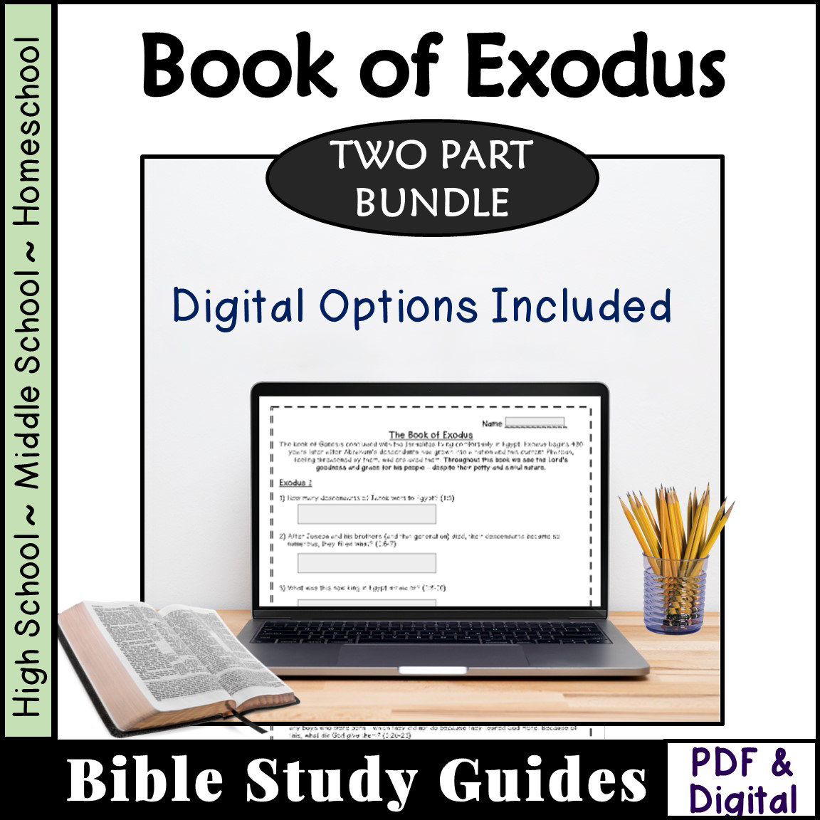 Bible Study Question Guide for Exodus 2-part Worksheet Packets - Etsy