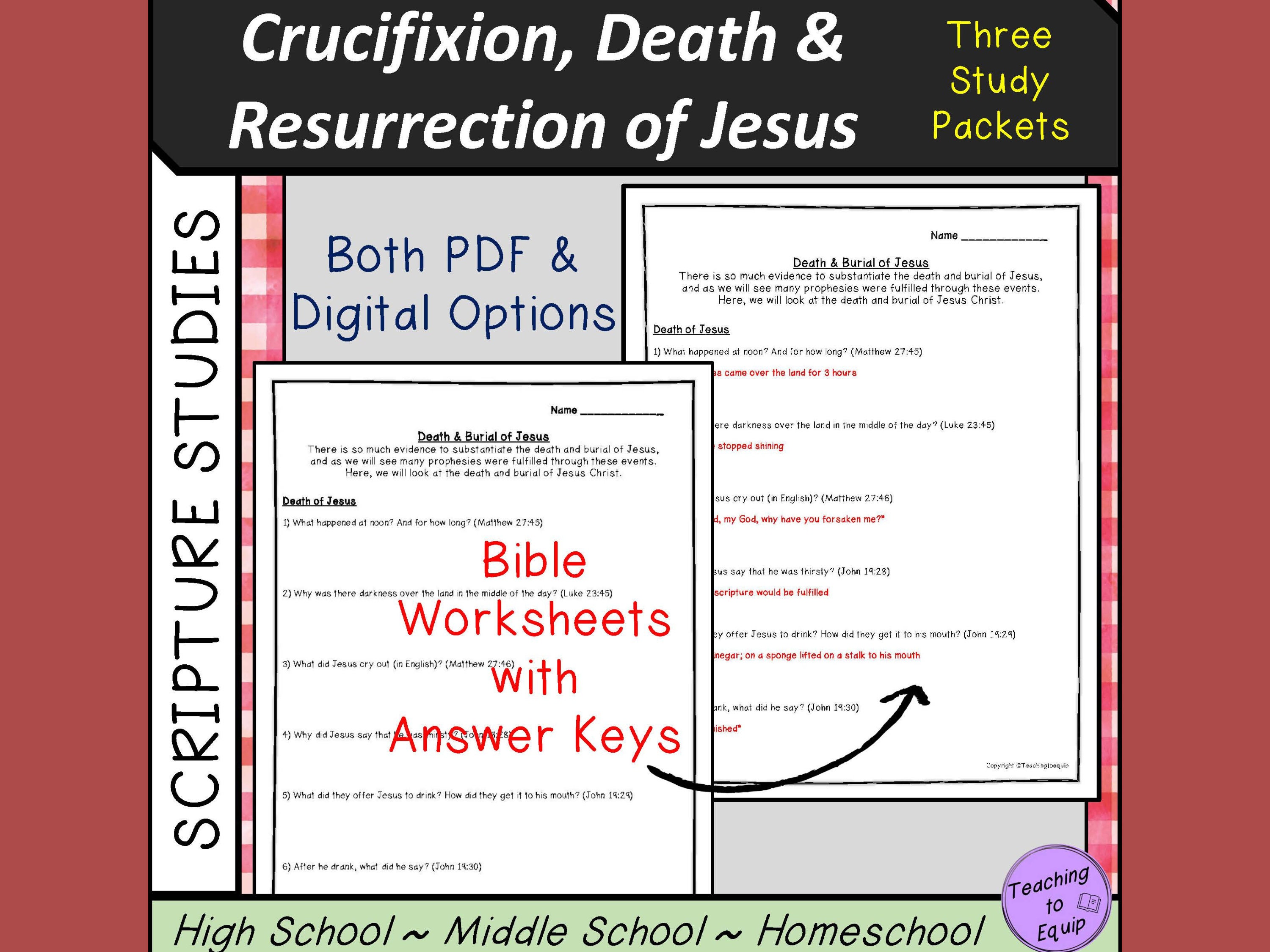 Crucifixion, Death, Burial and Resurrection of Jesus Bible Scripture ...