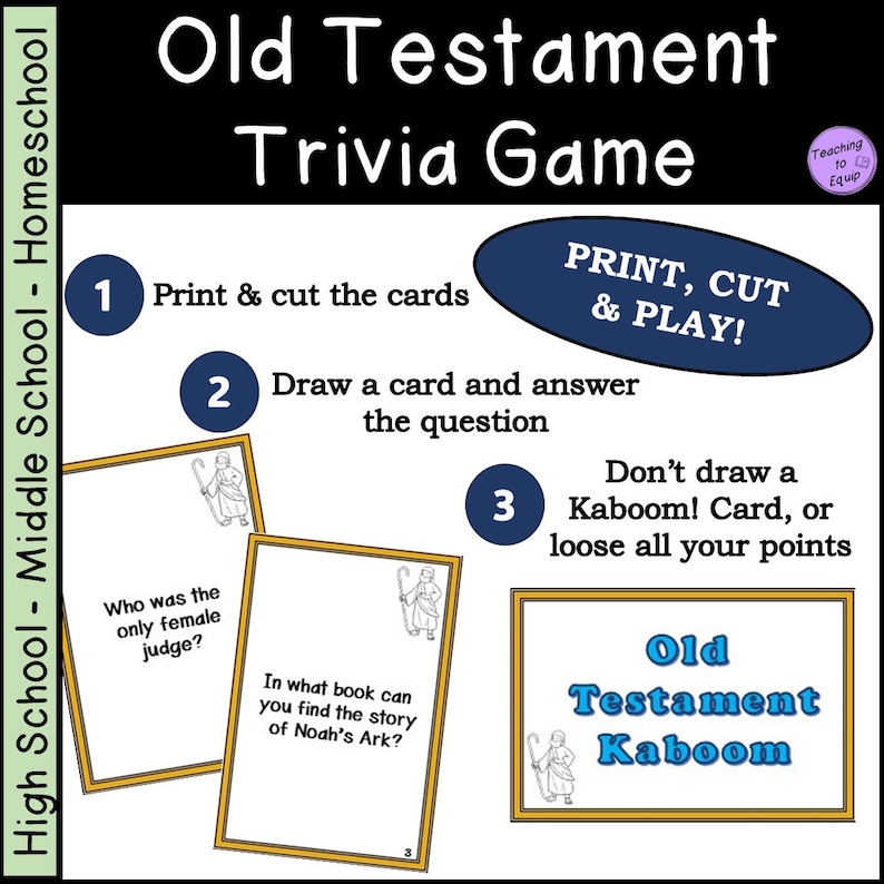 Old Testament Stories of the Bible Trivia Game - Etsy