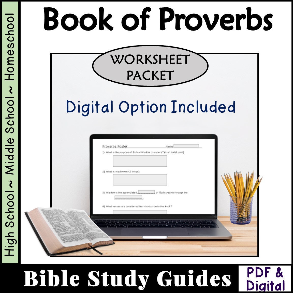 Bible Study Questions for Proverbs Worksheet Packet - Etsy