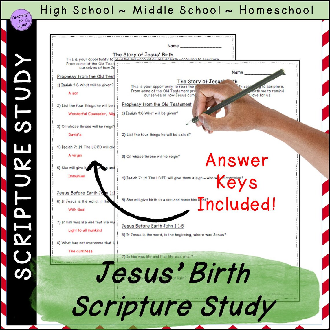 Jesus' Birth Bible Scripture Study Christmas Worksheet Activity - Etsy