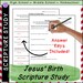 Jesus' Birth Bible Scripture Study Christmas Worksheet Activity - Etsy