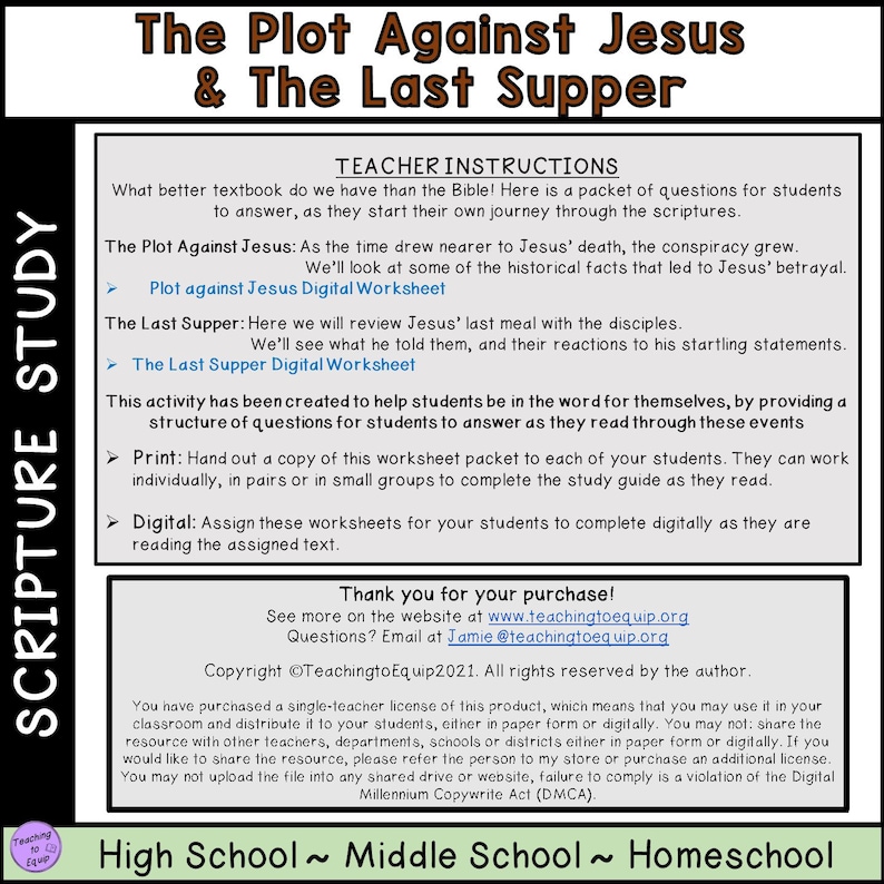 Plot Against Jesus and the Last Supper Scripture Bible Studies ...
