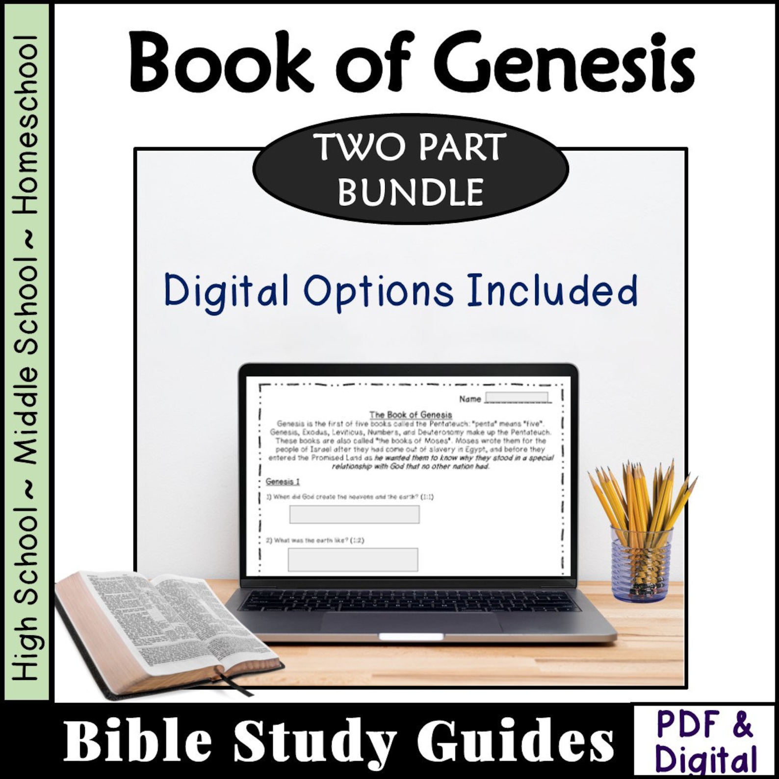 Book of Genesis Bible Study Question 2-part Guide - Etsy