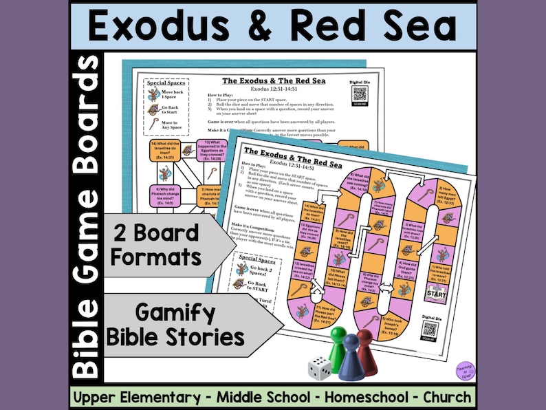 Bible Board Game: the Exodus and Crossing the Red Sea Story Lesson ...