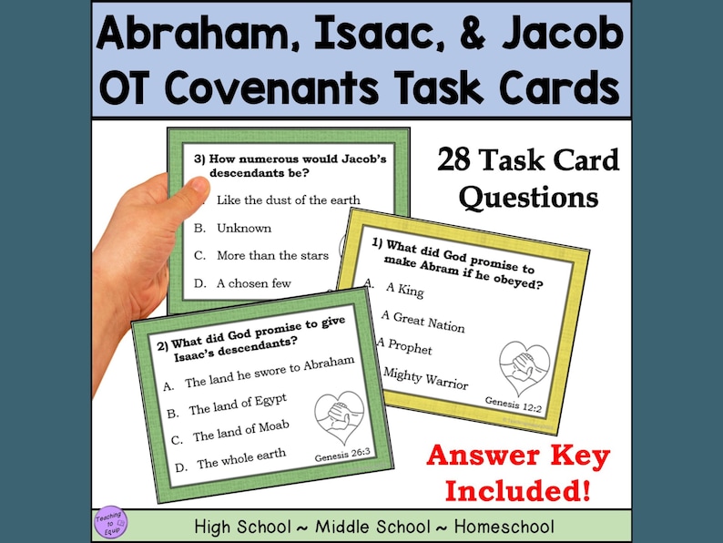 Bible Story Activity Lesson: Abraham, Isaac, Jacob Covenant Trivia Task ...