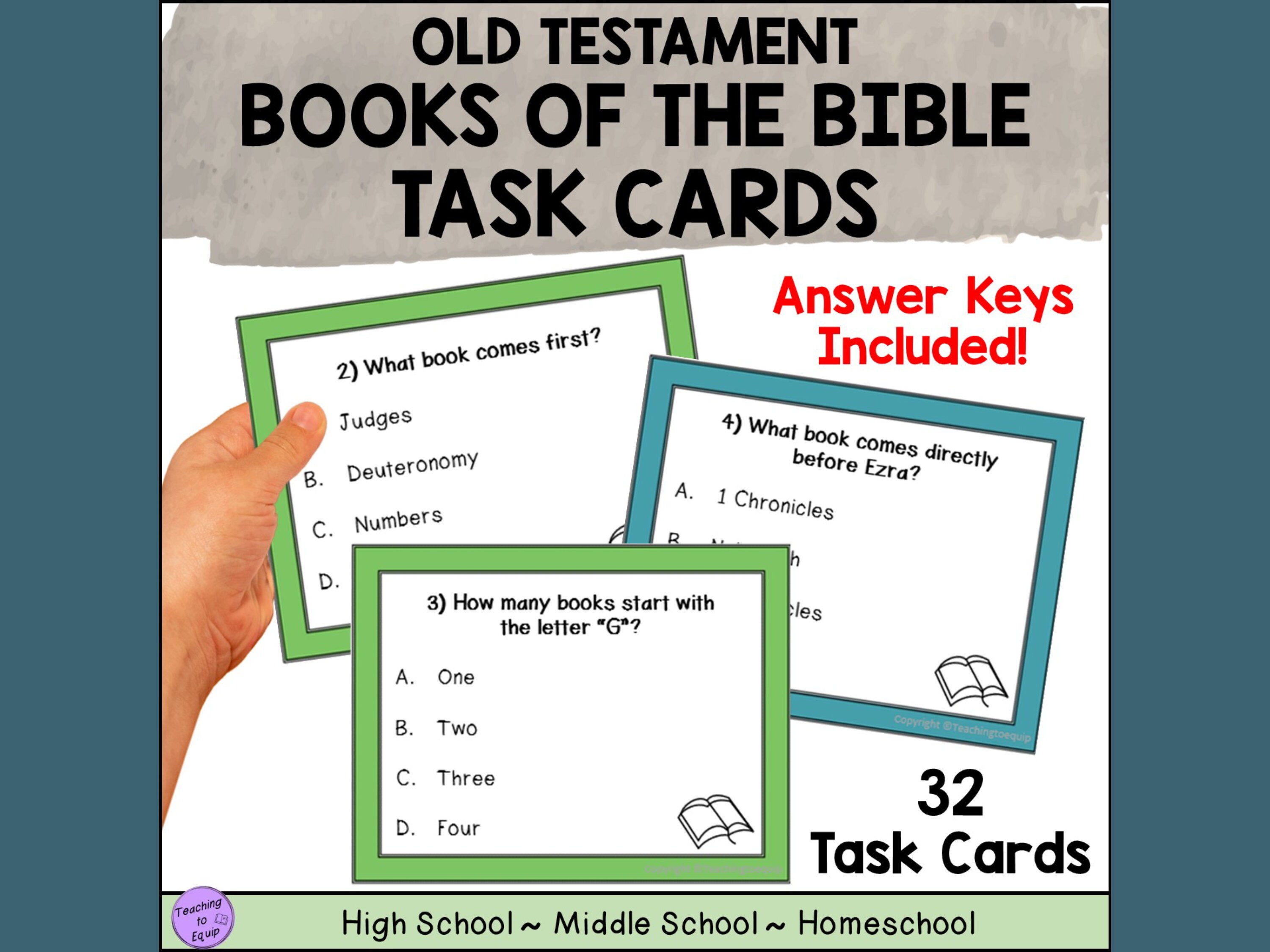 Old Testament Bible Book Order Trivia Cards Activity Task Cards - Etsy