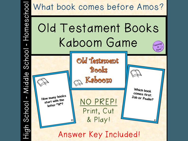 Old Testament Bible Books Order Trivia Game Task Cards - Etsy