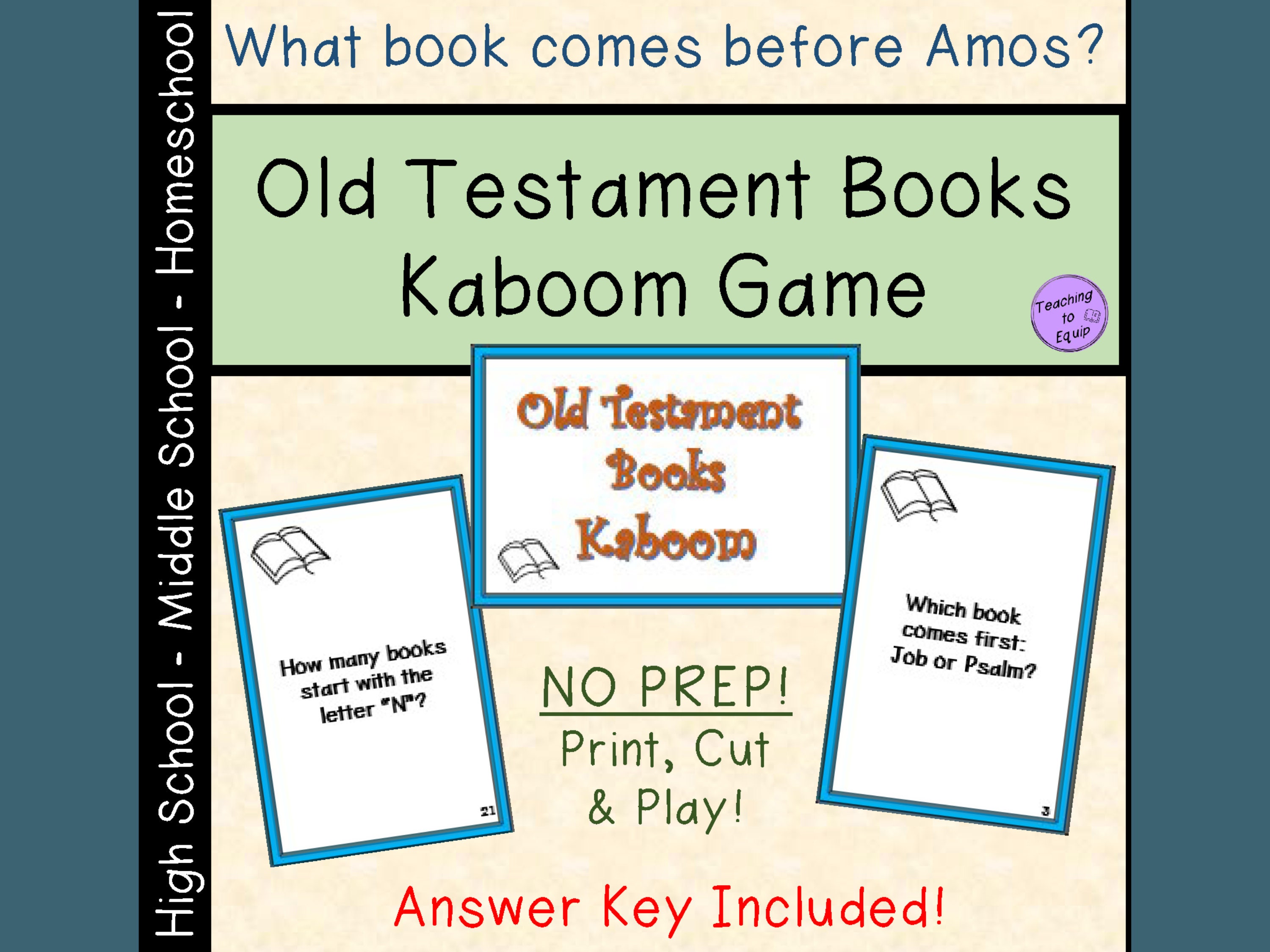 Old Testament Bible Books Order Trivia Game Task Cards - Etsy