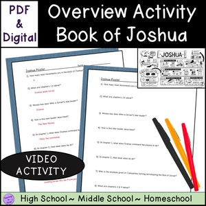 Summary of the Book of Joshua Overview Activity - Etsy