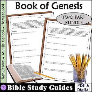 Book of Genesis Bible Study Question 2-part Guide - Etsy