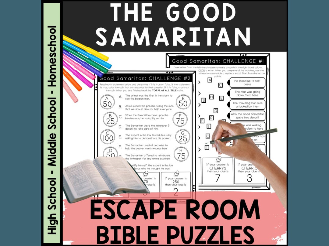 Good Samaritan Jesus Parable Bible ESCAPE ROOM - Reading & Puzzles ...