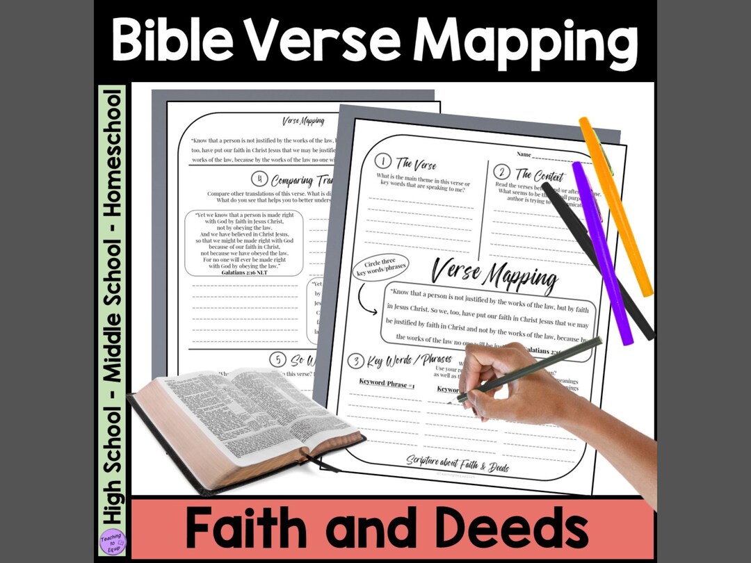 Bible Verse Study Activity: Faith and Deeds Scripture Lesson Middle ...