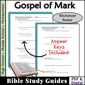 Mark Bible Study Questions Worksheets - Etsy