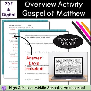 Summary of the Gospel of Matthew Bible Activity - Etsy