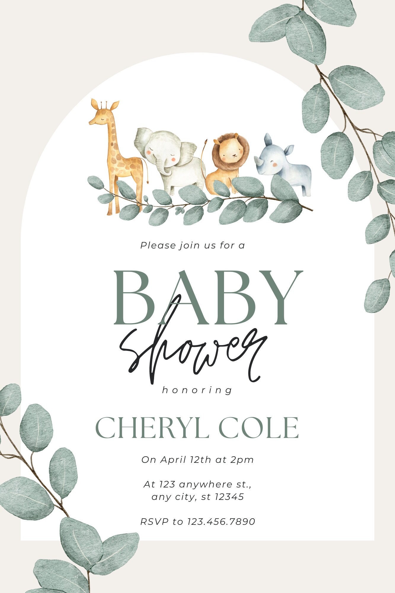 Baby Shower Invite - Digital Download Only! Editable - Etsy