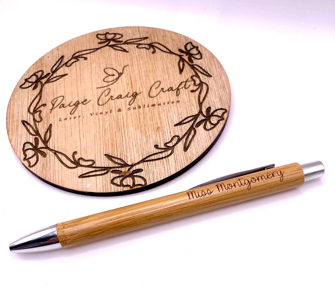 Personalised Bamboo Pen, Custom Engraved Pen, Retirement, Anniversary ...