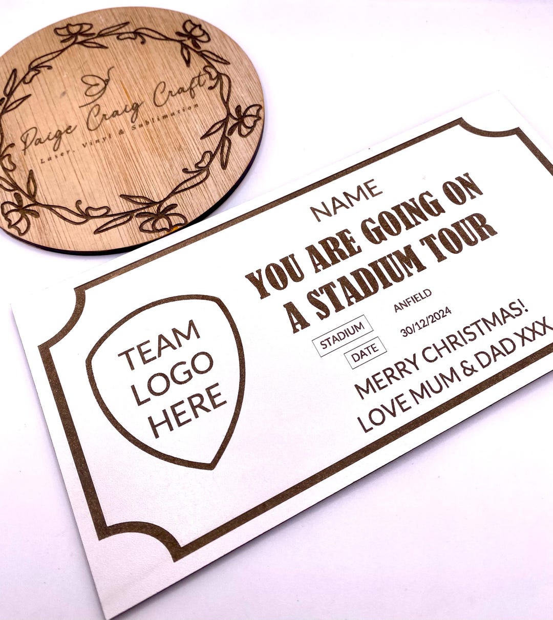 Personalised Laser Engraved Football Stadium Tour Ticket – A Gift Like ...