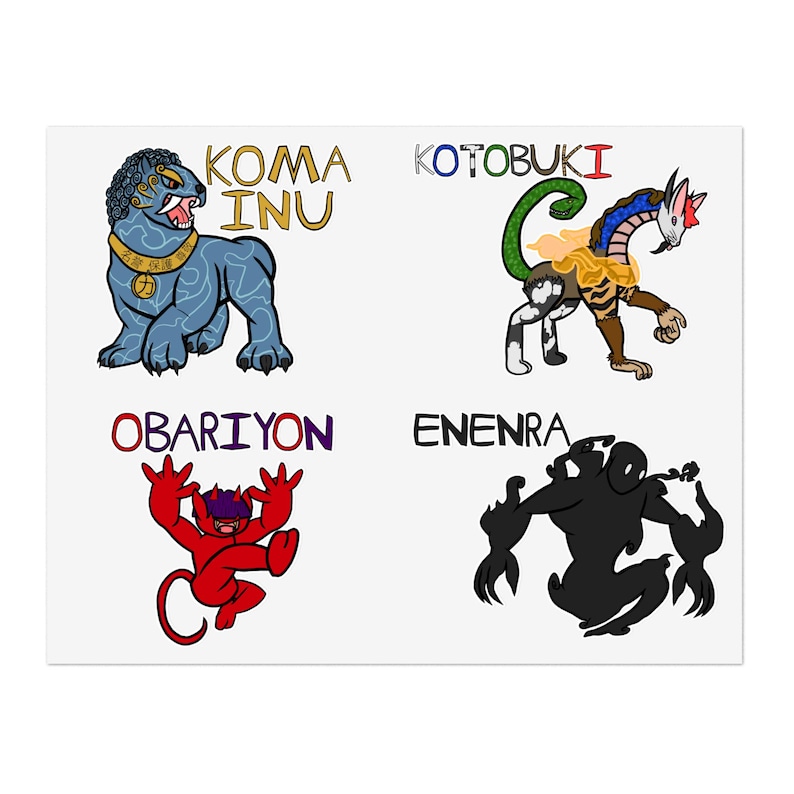 Yokai Sticker Sheets - Etsy