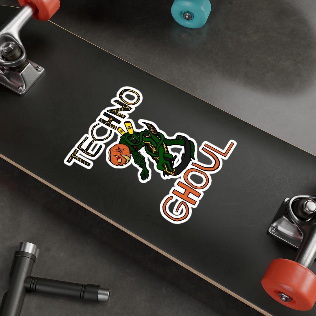 Techno Ghoul Stickers Cyber Halloween Robot Alien Aesthetic Vinyl Decal ...