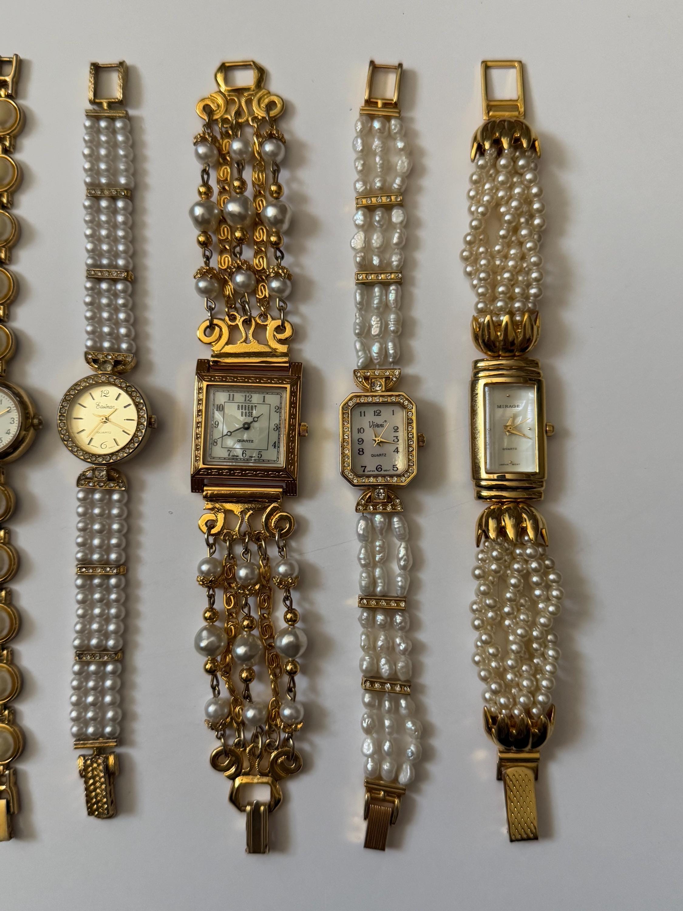 Six Vintage Gold Tone Pearl Band Watches Sold Separately - Etsy