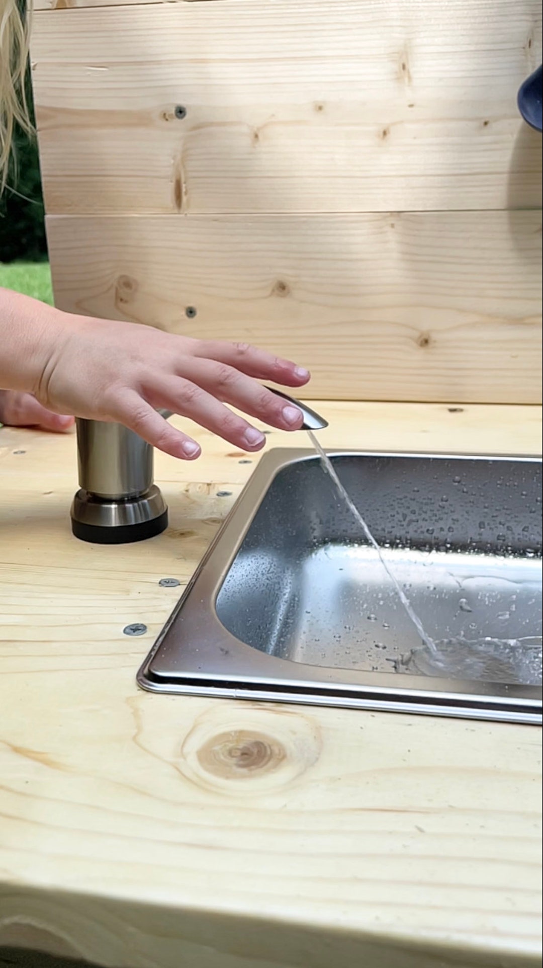 Mud Kitchen Water Pump for Kids Functional Kitchen, Toddler Real Faucet ...
