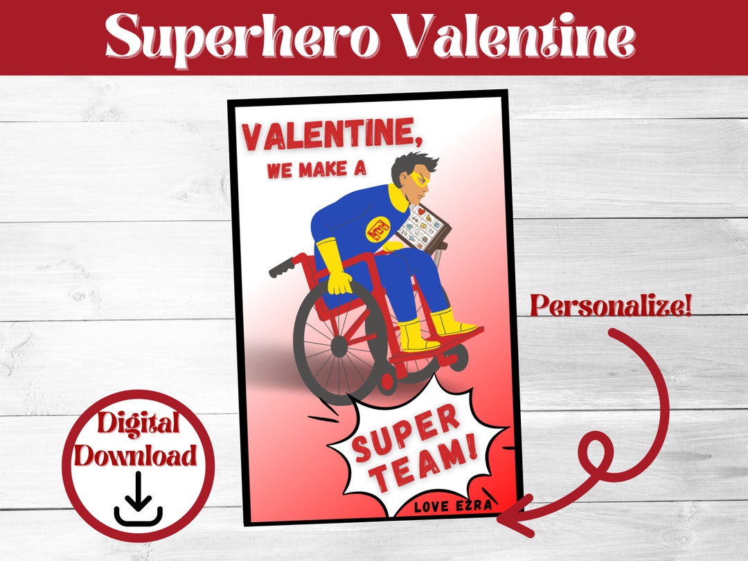 Wheelchair Valentine Valentines Day Card for Friends - Etsy