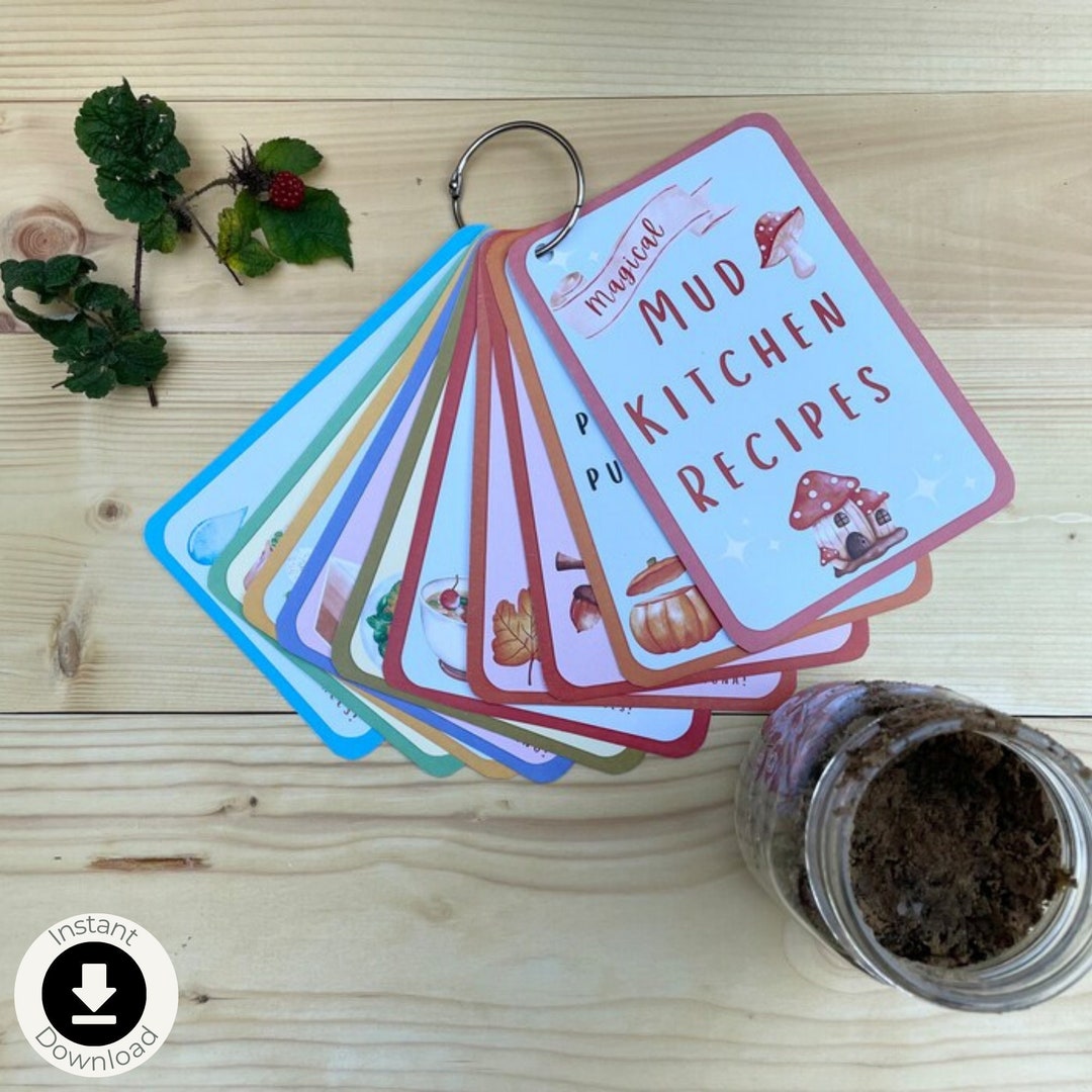 Recipe Cards for Mud Kitchen Outdoor Play Montessori Nature Scavenger ...