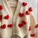Red Heart Cardigan, Heart Jacket, Crochet Cardigan, Handmade Heart ...