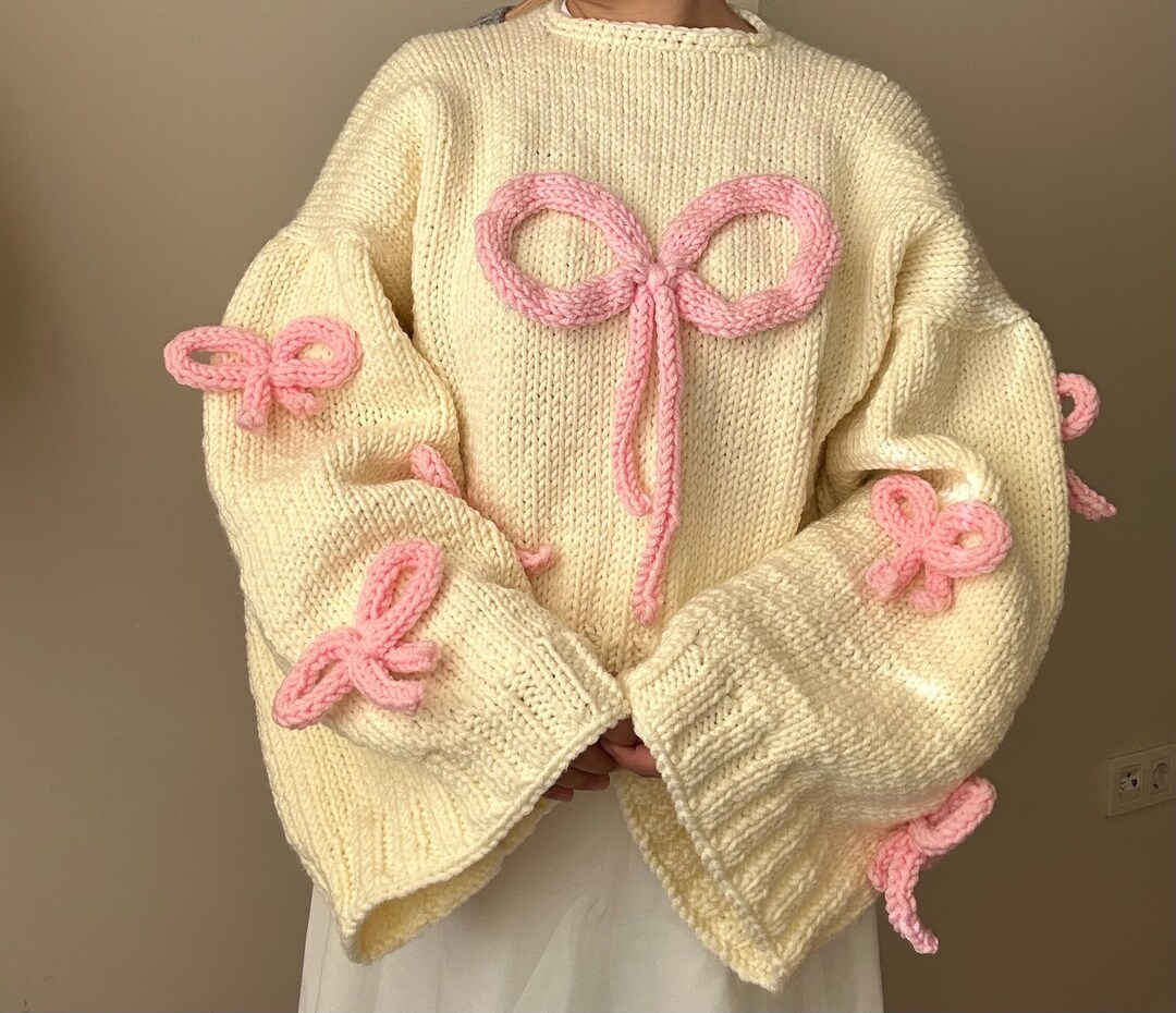Thick Sweater With Bow, Plus Size Sweater, Oversize Sweater, Christmas ...