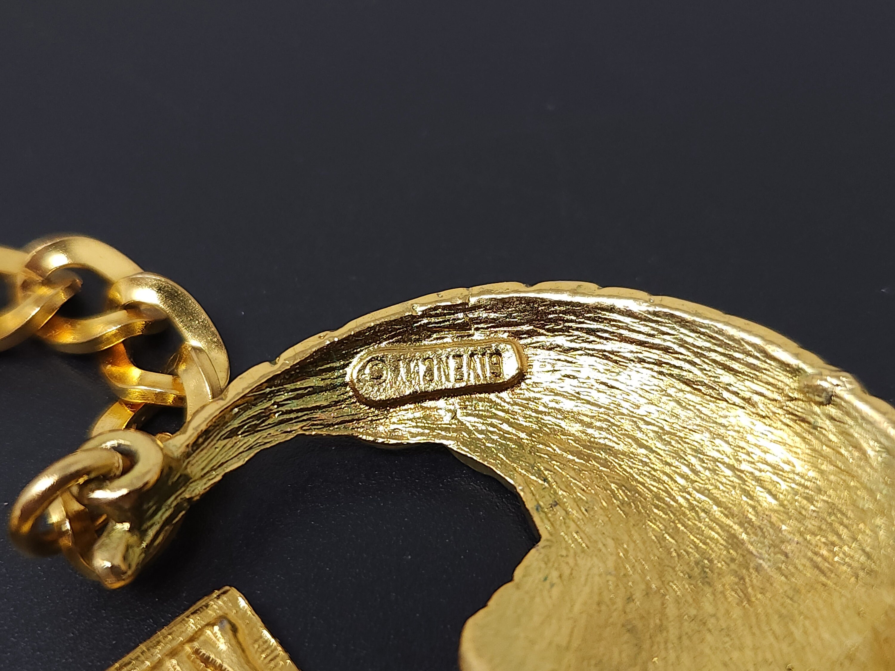 Vintage Givenchy Fish Scale Paisley Gold Silver Statment Necklace 16 ...