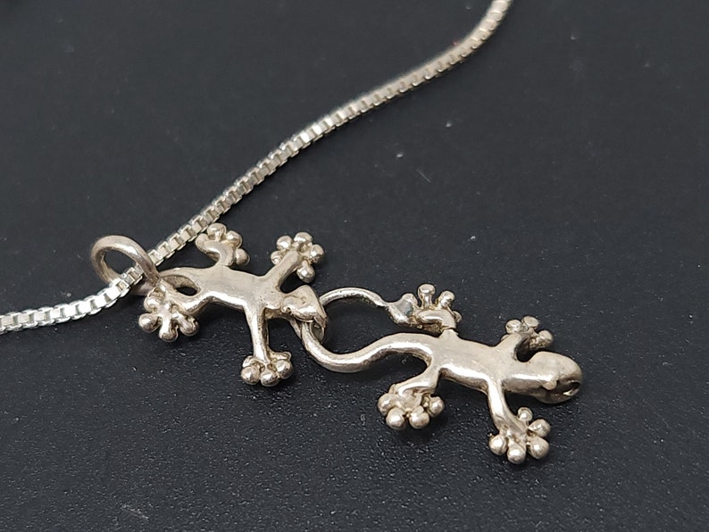 Vintage Sterling Silver Lizard Geico Pendant Chain Necklace 16" - Etsy