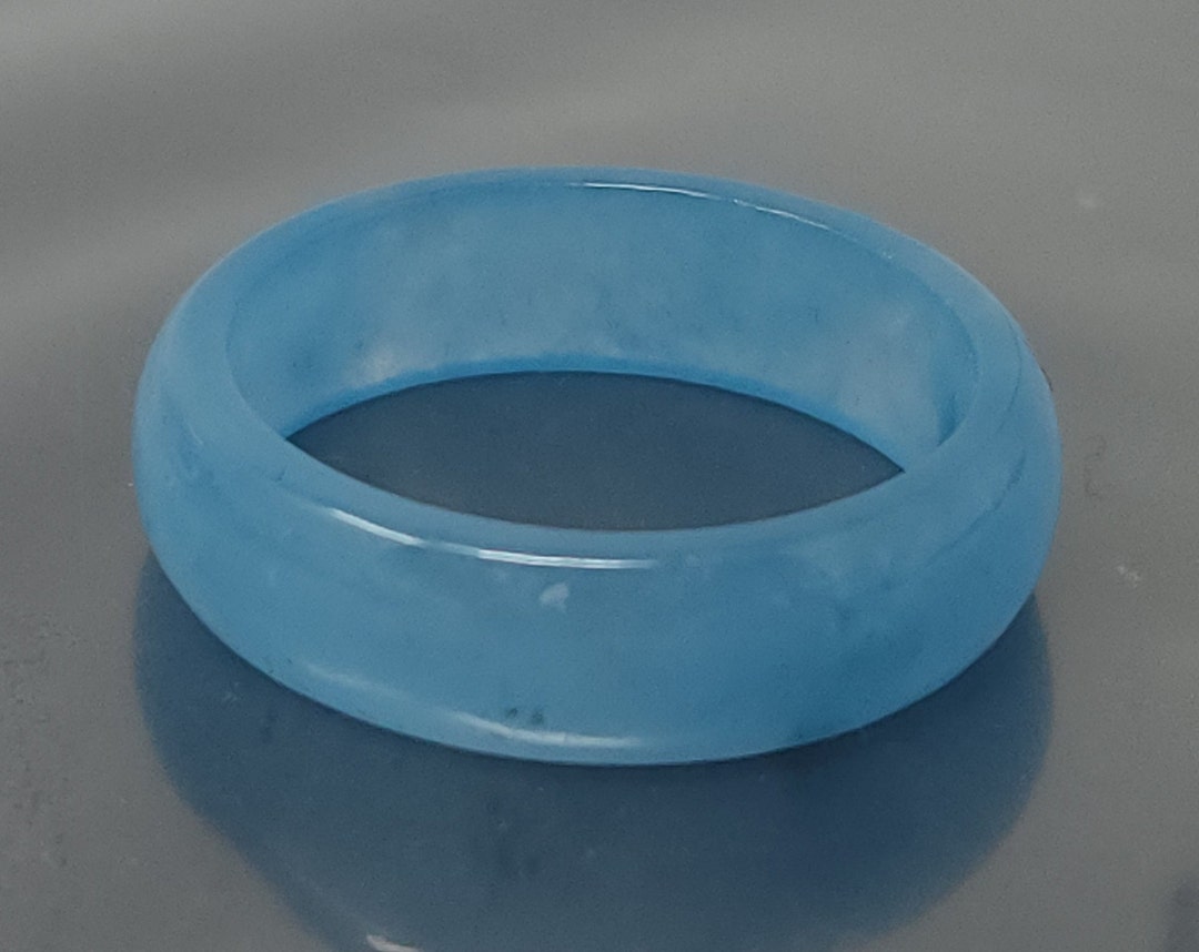 Vintage Blue Jade Carved Band Men Ring Size 8 - Etsy