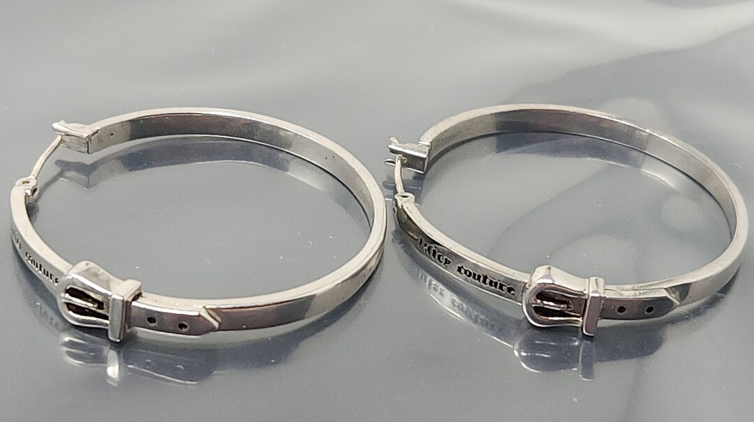 Vintage Juicy Couture Hoop Belt Buckle Silver Earrings - Etsy