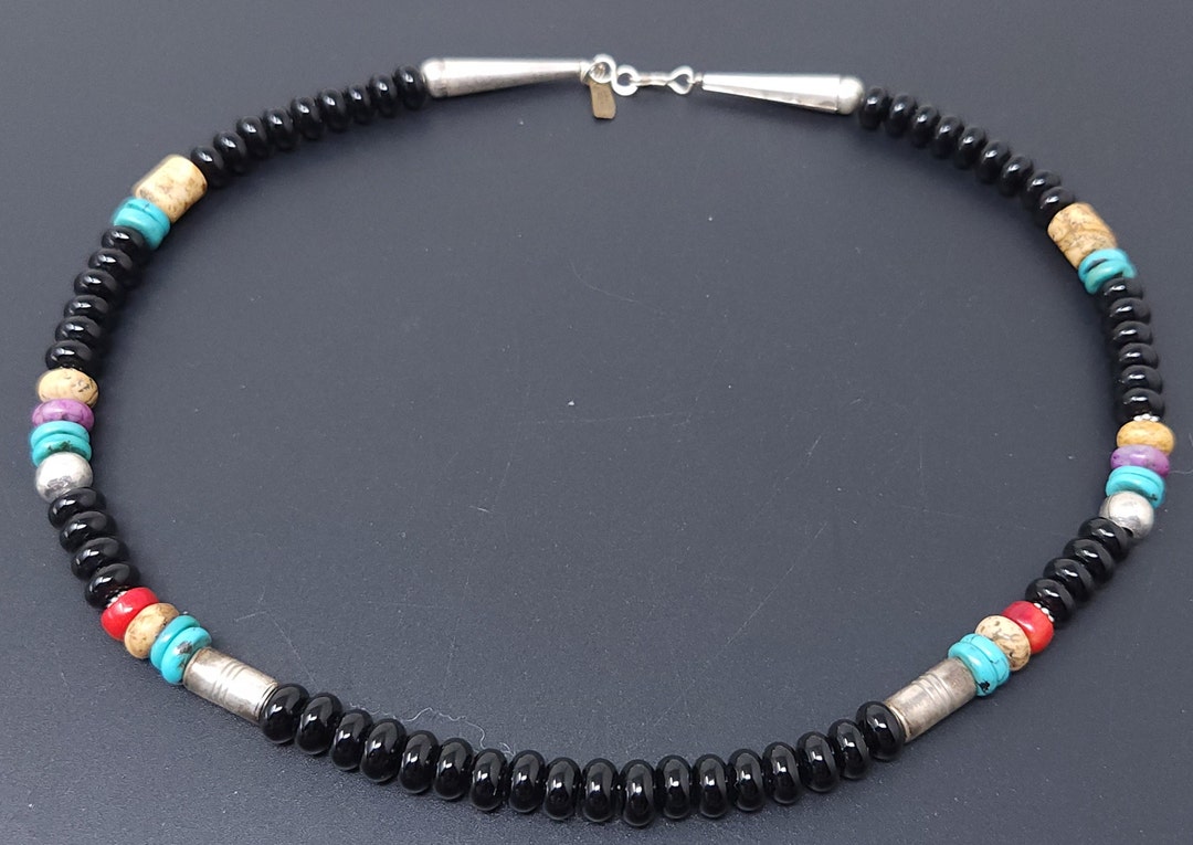 Vintage Tommy Singer Navajo Goldcraft Sterling Silver Multistone Beaded ...