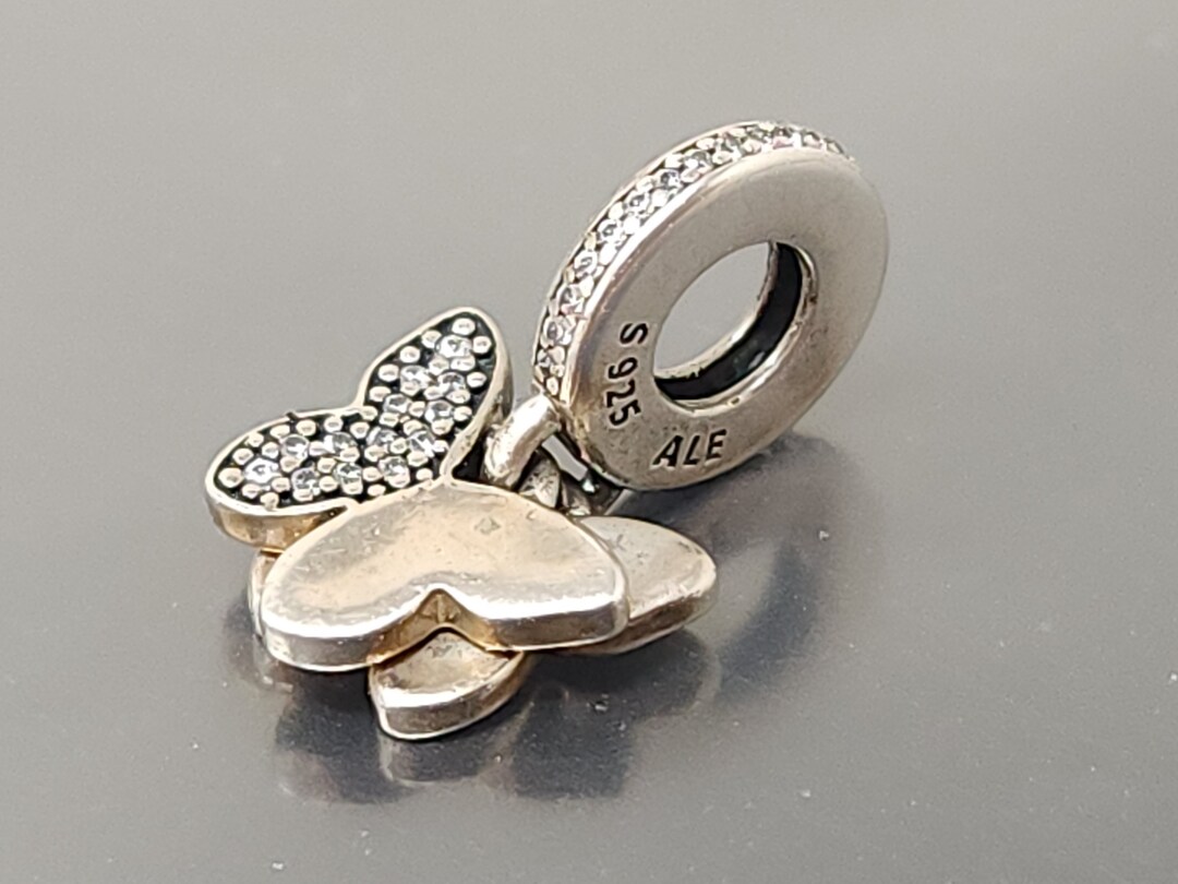 Vintage Pandora ALE Sterling Silver Butterfly Diamond tested Charm ...