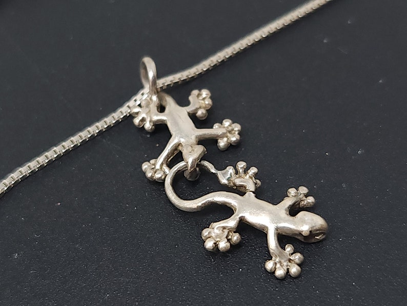 Vintage Sterling Silver Lizard Geico Pendant Chain Necklace 16" - Etsy
