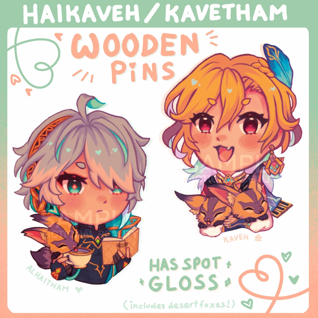 Genshin Impact Kaveh & Alhaitham Wooden Pins - Etsy