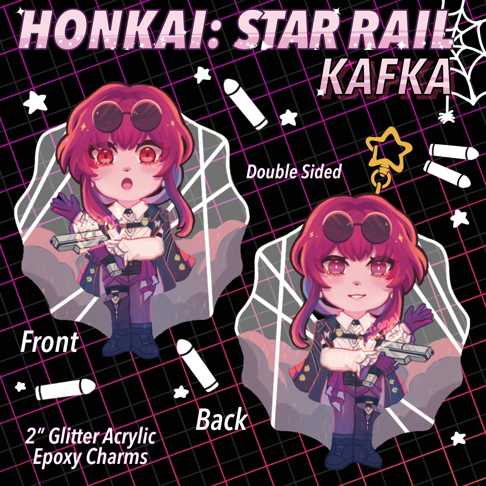 PREORDER Honkai: Star Rail Kafka double Sided Glitter Charm - Etsy Canada