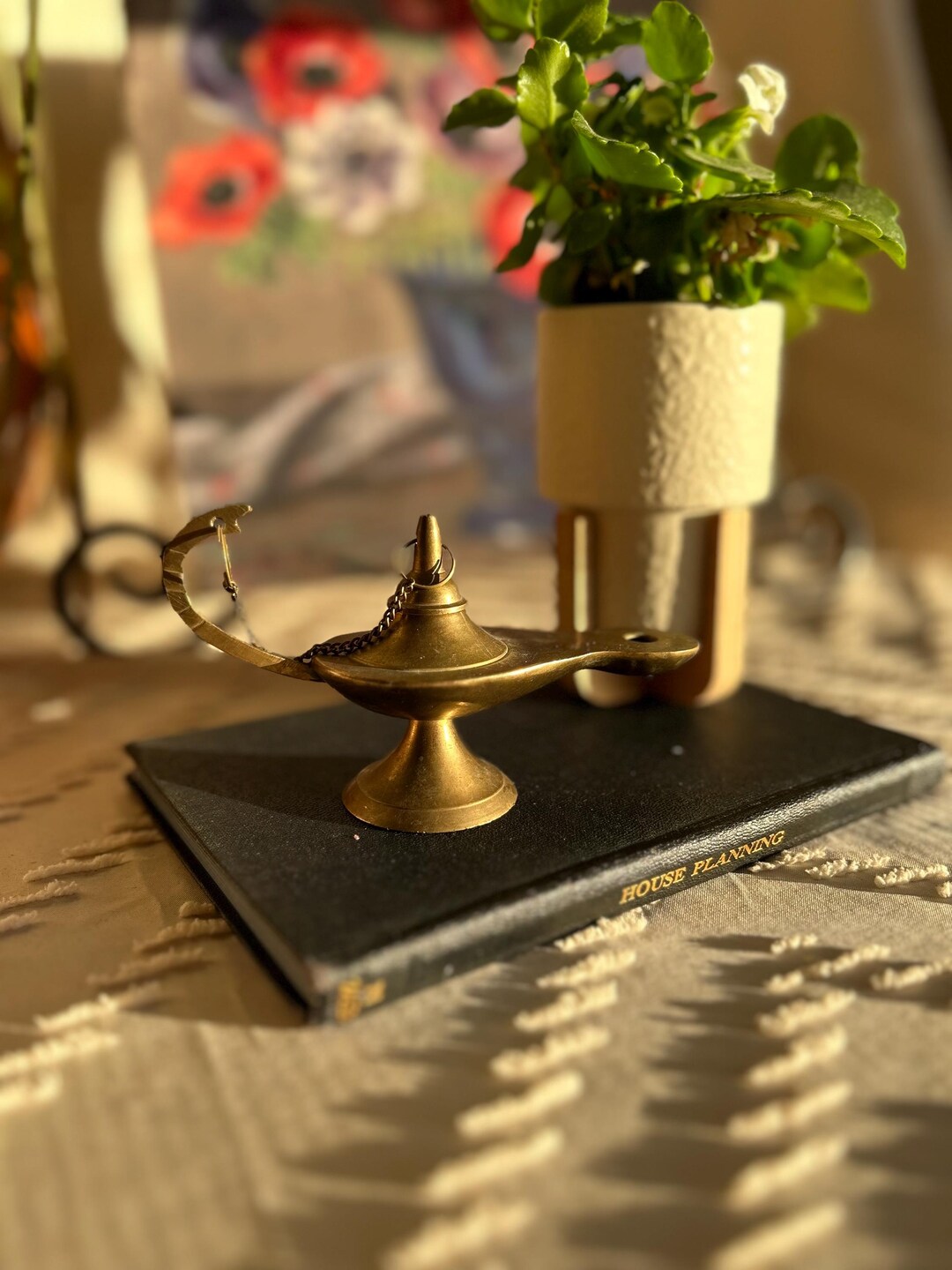 Brass Oil Lamp, Vintage Ornate Aladdin Style Lamp, Classic Made in ...