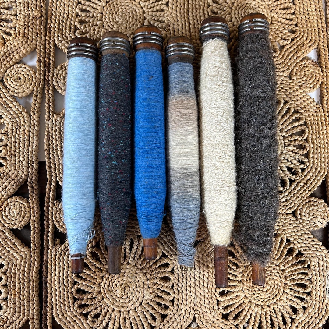 Bobbin Spindles, Set of 6 Vintage Industrial Wooden Bobbin Spindles ...