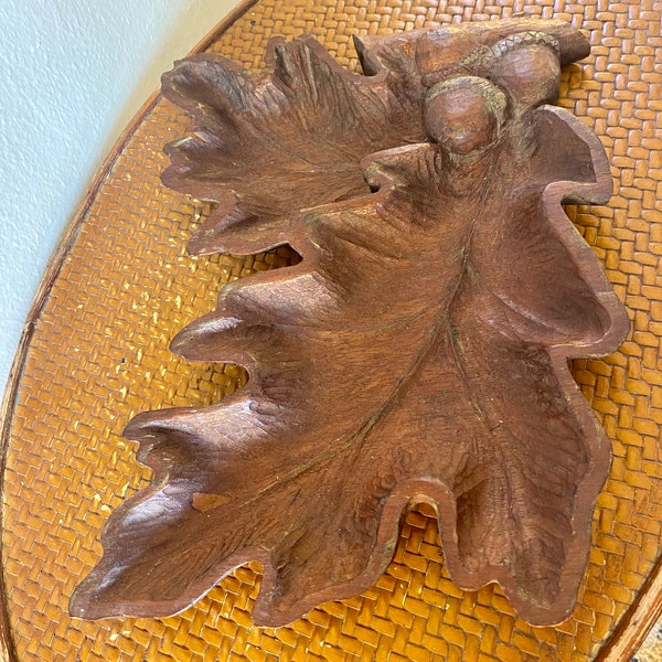 Wood Carved Oak Leaf and Acorn - Etsy