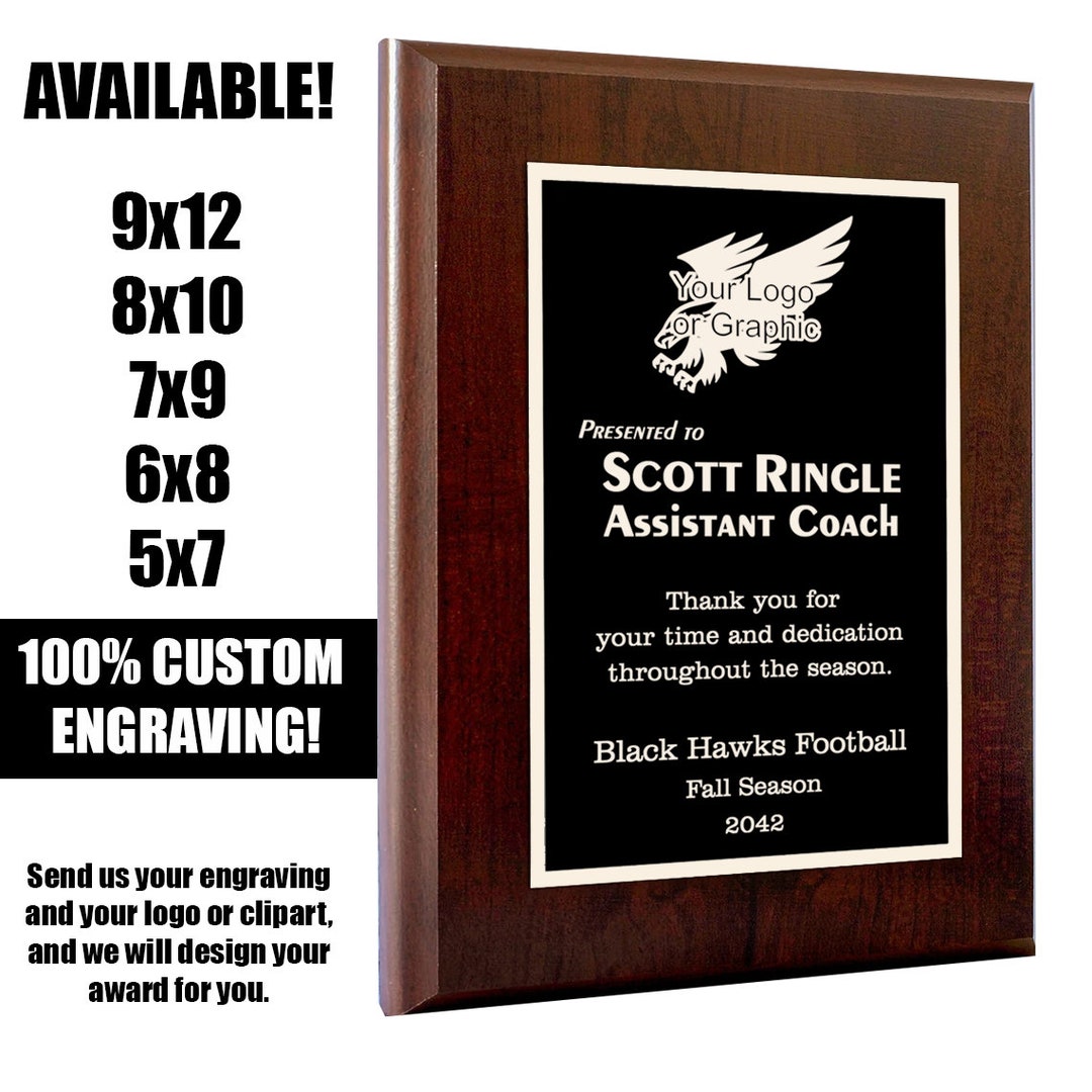 Custom Wood Plaque for Appreciation - Laser Engraved Aluminum Plate ...